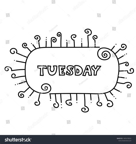 Hand Drawing Black White Weekly Planner Stock Vector Royalty Free