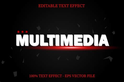 Multimedia 3d Efecto De Texto Estilo Cinematográfico Vector Premium