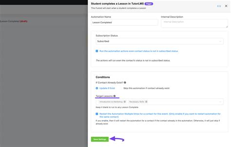 LMS Triggers FluentCRM