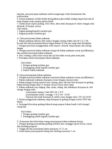 Cara Penyimpanan Dan Pengolahan Makanan Untuk Pasien Pdf