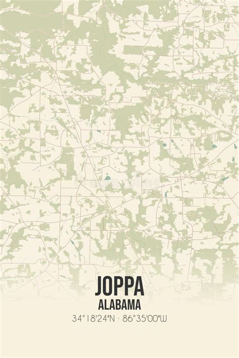 Retro Us Map Of Joppa Alabama Vintage Street Map Stock Illustration