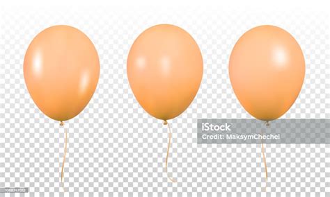 오렌지 현실적인 풍선입니다 생일에 대 한 현실적인 헬륨 풍선 세트 3차원 형태에 대한 스톡 벡터 아트 및 기타 이미지 3차원 형태 고무 공휴일 Istock