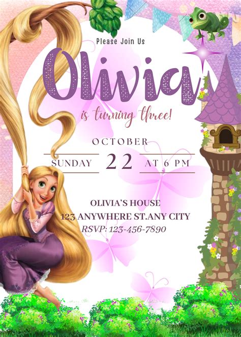 Rapunzel Birthday Invitation