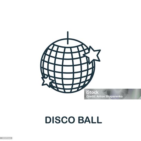 파티 컬렉션의 디스코 볼 아이콘입니다 간단한 라인 요소 디스코 볼 기호 템플릿 웹 디자인 및 인포 그래픽 디스코 춤에 대한 스톡 벡터 아트 및 기타 이미지 Istock