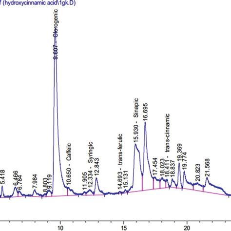 Hplc Dad Chromatogram Of Hydroxycinnamic Acids Identified In Aster