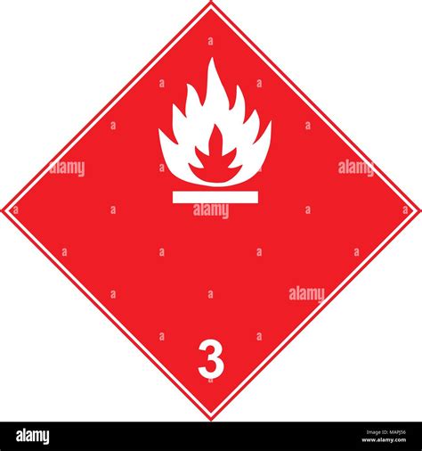 Dangerous Class 3 Flammable Goods Transported Warning Sign White