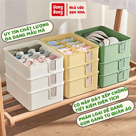 Hộp Đựng Đồ Lót Chất Nhựa Pp Có Nắp An Toàn Khay Đựng Quần Áo Lót Và