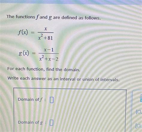 Answered The Functions Fand G Are Defined As Follows F X G X X 2 X 81