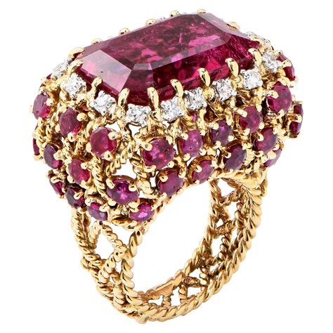 Cartier Diamond And Ruby Bypass Ring At 1stdibs