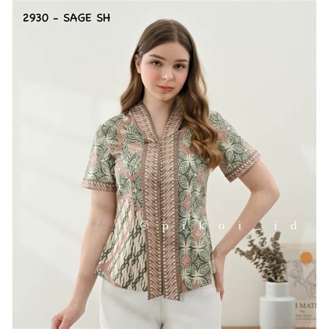 Jual Baju Batik Wanita Atasan Batik Cewek Seragam Batik Kantor Blouse Katun Batik Modern