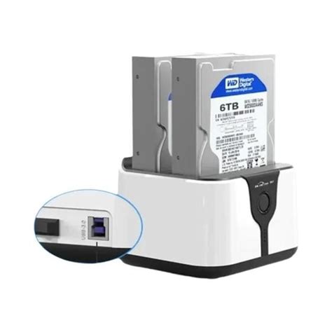 Estação De Acoplamento Hdd Ssd De Baía Dupla Sata Para Adaptador Usb 30 Para Disco 25 35