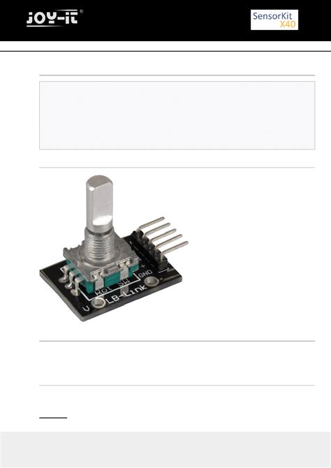 Ky 040 Datasheet16 Pages Joy It Ky 040 Rotary Encoder