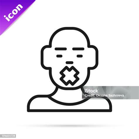흰색 배경에 고립 된 청각 장애인과 바보 같은 남자의 검은 줄 머리 바보 기호 장애 개념 벡터 사람들에 대한 스톡 벡터 아트 및
