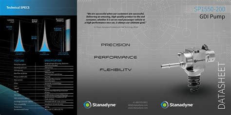 GDI SP1550 Datasheet - Stanadyne