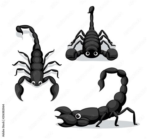 Cute Scorpion Poses Cartoon Vector Illustration Stock Vector Adobe Stock
