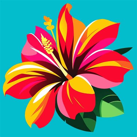 Ilustración Vectorial De Una Flor De Hibisco O De Una Flor Floral De