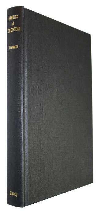 The Natural Classification Of The Families Of Coleoptera By Crowson R
