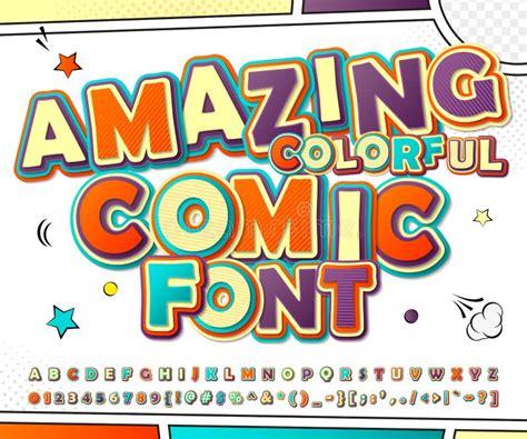 Creative Colorful Comic Font Comics Book Pop Art Stock Vector