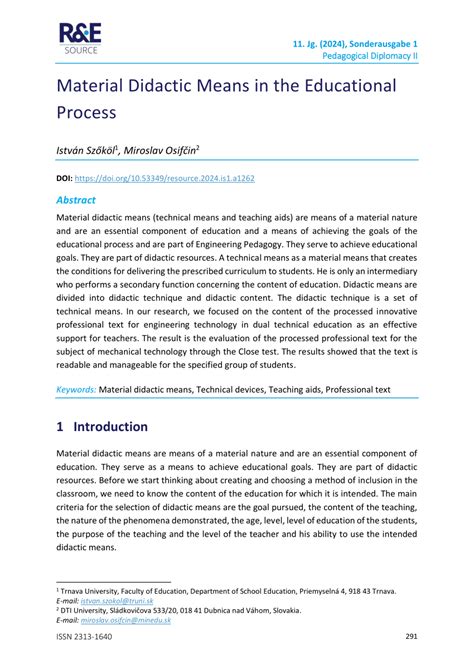 Pdf Material Didactic Means In The Educational Process