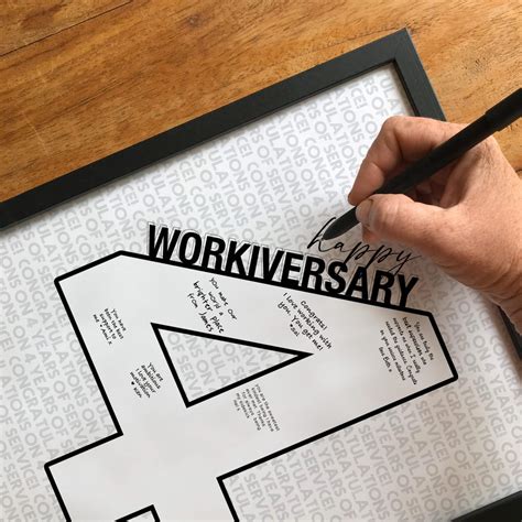 4th Work Anniversary Card Alternative 4 Years Service Happy