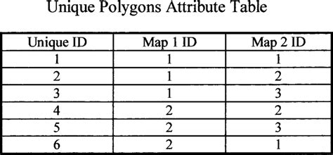 structure of a unique polygon map and attribute table download
