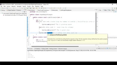 star pattern right angle triangle in java java pattern youtube