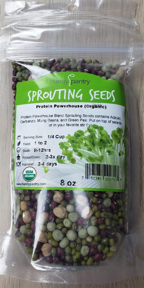 Handy Pantry Protein Powerhouse Sprouting Seeds Organic 8 Oz Dro