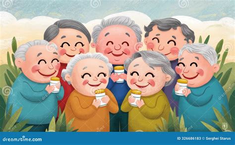 A Group Of A Bunch Of Old People Standing Together And Smiling Ai
