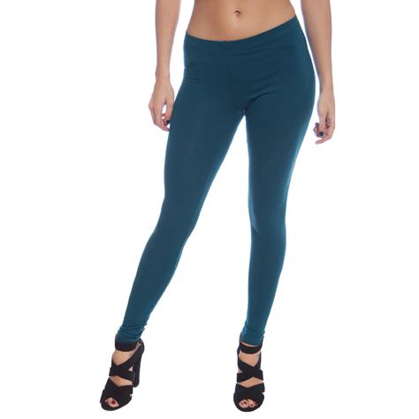 Zenana New Womens Cotton Full Length Long Stretch Spandex Leggings Ebay
