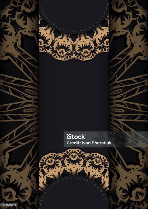 Brosur Ucapan Selamat Dalam Warna Hitam Dengan Corak Vintage Coklat