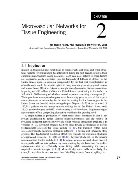 Pdf Microfluidic Cell Culture Systems Microvascular Networks For Tissue Engineering