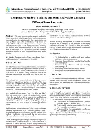 IRJET Comparative Study Of Buckling And Wind Analysis By Changing