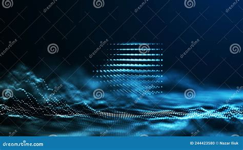 Big Data Technology Background Network Grid Structure Sci Fi Neon 3d