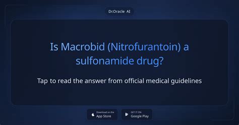 Is Macrobid Nitrofurantoin A Sulfonamide Drug