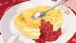 Anime Food Fluffy Omelete Bounce 