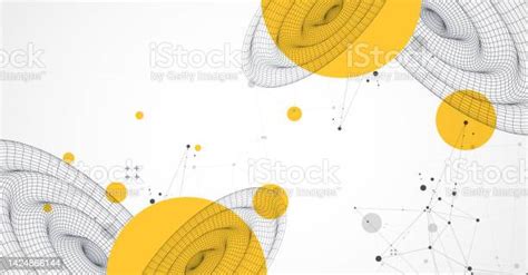 과학 기술 프리젠 테이션을위한 템플릿 와이어프레임 파동 플렉서스 스타일 배경 0명에 대한 스톡 벡터 아트 및 기타 이미지 0명 개념 과학 Istock