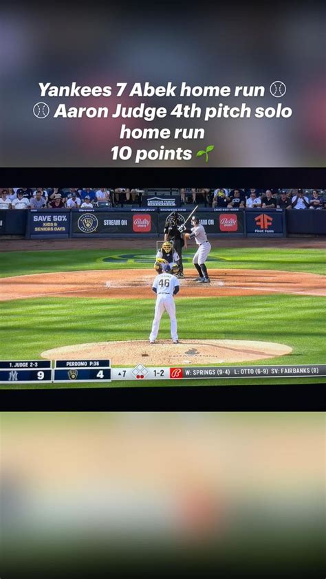 Yankees 7 Abek Home Run ⚾︎⚾︎ Aaron Judge 4th Pitch Solo Home Run 10