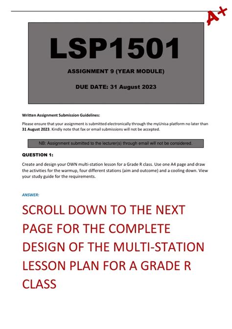 LSP1501 Assignment 9 Answers Due 31 August 2023 LSP1501 Stuvia SA