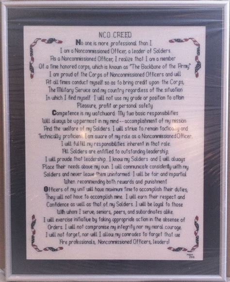 Army Nco Creed Pdf Military Xstitch Com