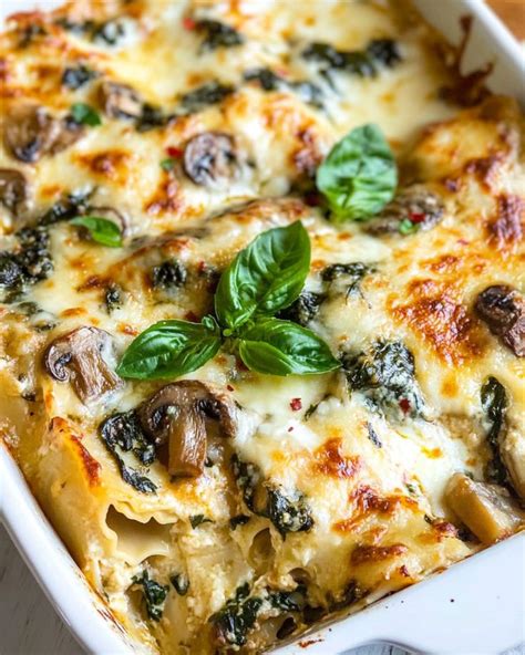 Chicken Mushroom Spinach Lasagna