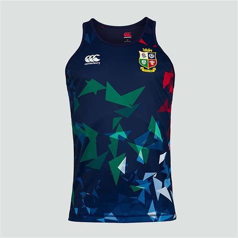 MENS BRITISH IRISH LIONS POLY SINGLET BLUE Canterbury