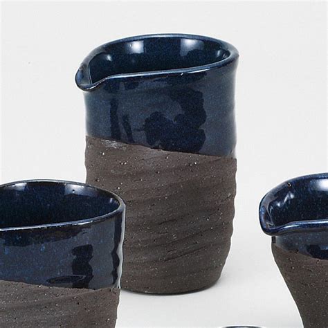 441 16 56j 黒ミカゲ青釉冷酒器（大） 酒器