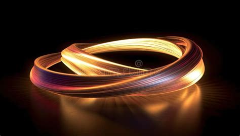 Rotating Neon Rays On A Black Background Long Time Exposure Motion