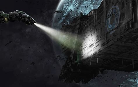 Обои свет фантастика корабль планета арт галактика Sci Fi на