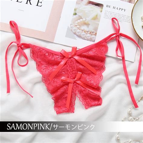 レディース レースビキニ 股割れ オープンバック ショーツ 総レース サイド紐 セクシーランジェリー 下着 セクシー エロい下着 レース
