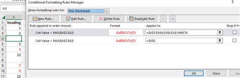 Can A Conditional Formatting Rule Marking A Value Less Than Any