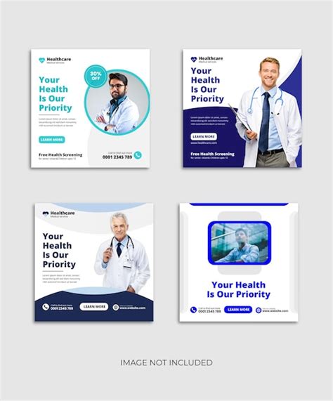 Modelo De Postagem Mídia Social Médica Vetor Premium