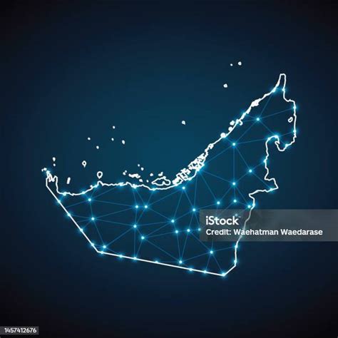 다각형 와이어 프레임 낮은 폴리 메쉬에서 아랍 에미리트의지도 지도에 대한 스톡 벡터 아트 및 기타 이미지 지도 0명 3