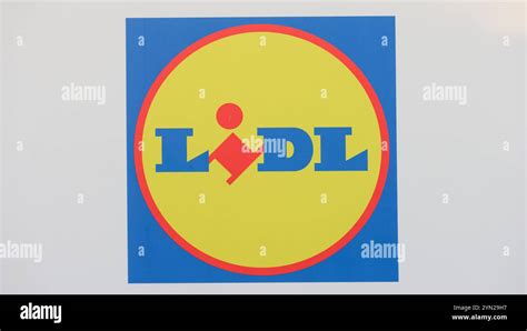 Close Up Of The Lidl Logo Showcasing Its Vibrant Colors And
