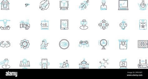 Conjunto De Iconos Lineales De Biología Sintética Bioingeniería